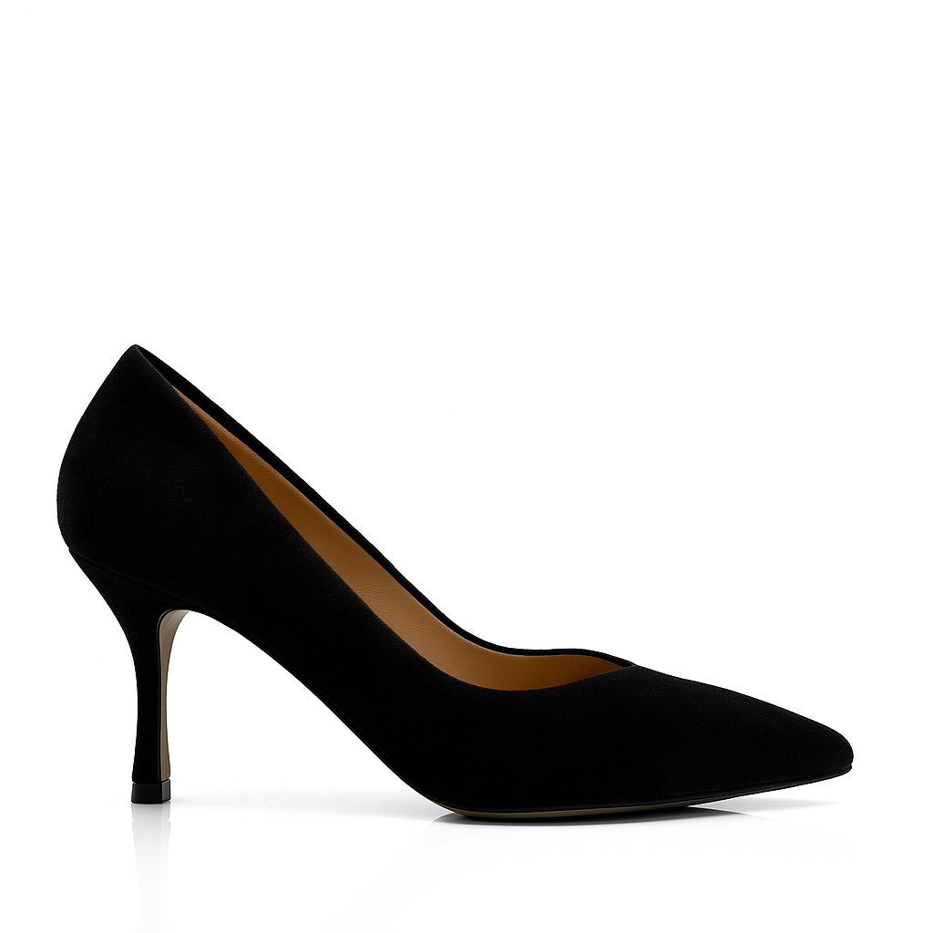 Women's Comfortable Black Suede Pumps - Handcrafted ...